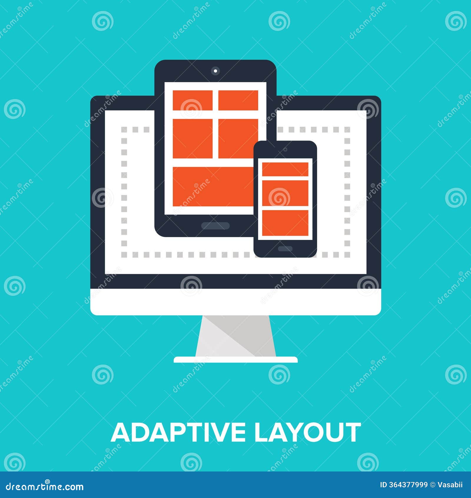 Responsive Web Design. Flat Style Illustration. Cartoon Vector ...