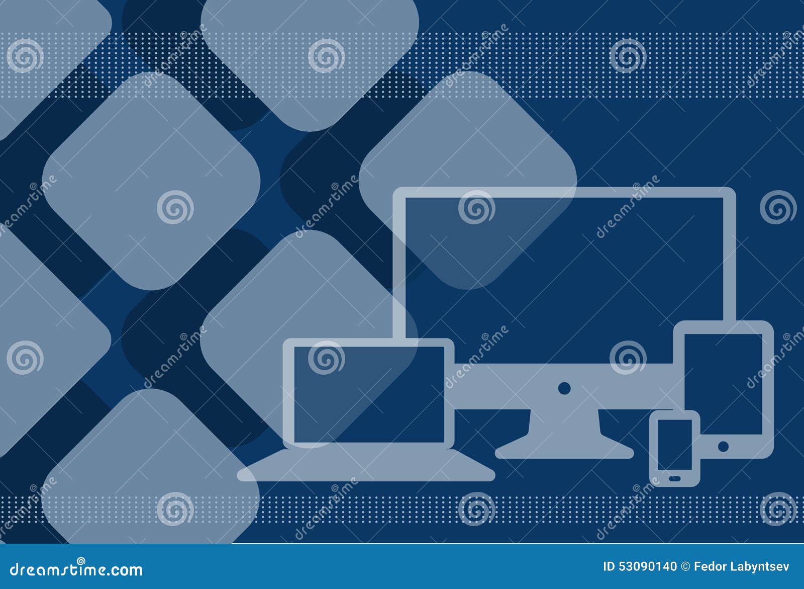 Responsive Design for Web- Computer Screen, Smartphone, Information ...