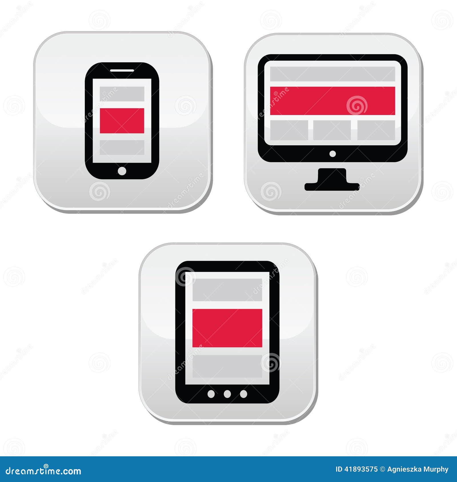 Responsive Design for Web - Computer Screen, Smartphone, Tablet Buttons ... Responsive Design for Web - Computer Screen, Smartphone, Tablet Buttons ...