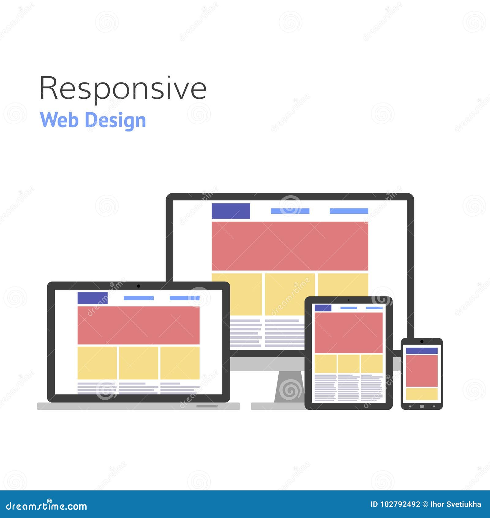 Responsive Design. Web Development. Vector Illustration Stock Vector ...