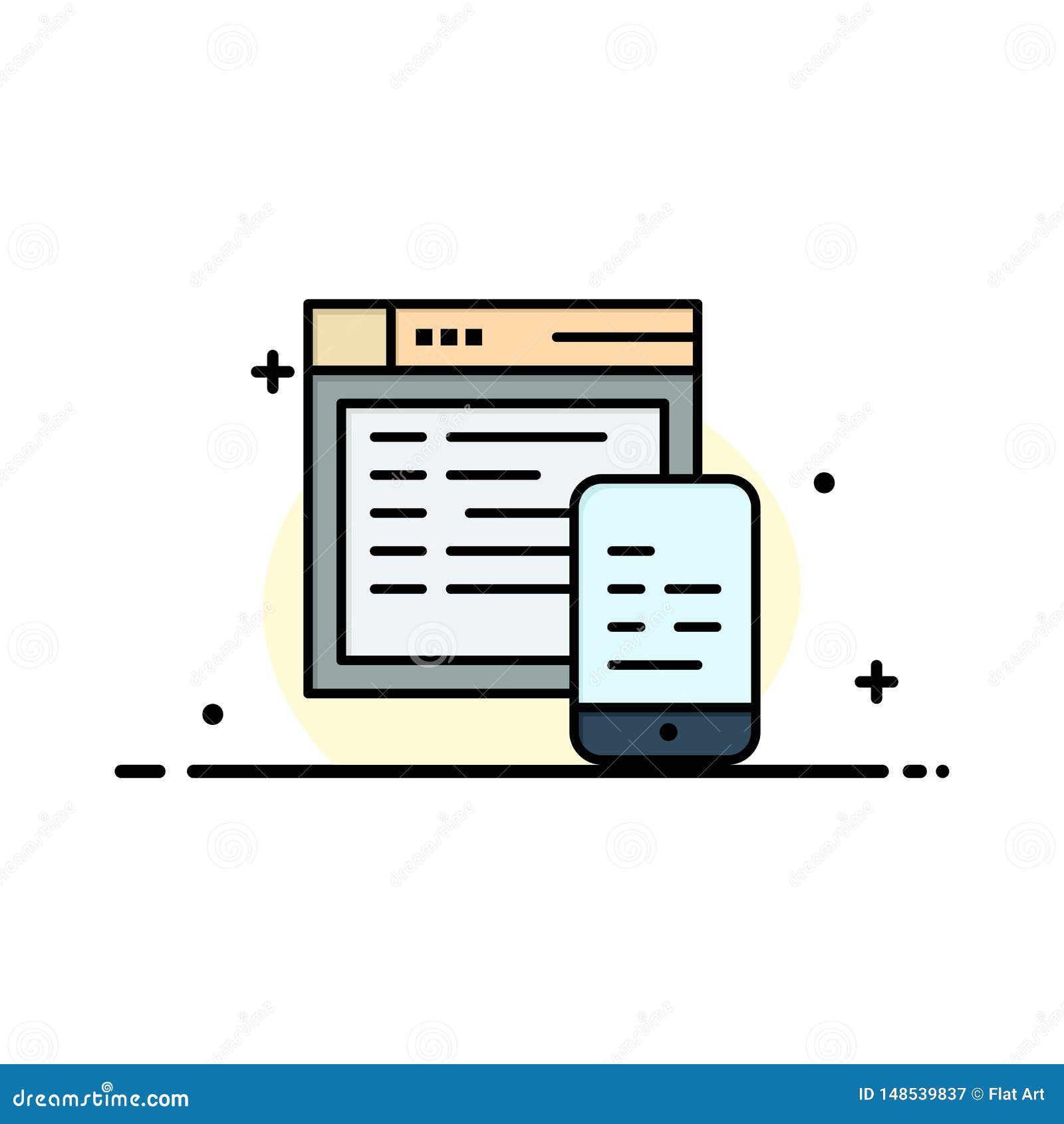 Responsive, Design, Website, Mobile Business Logo Template. Flat Color ...