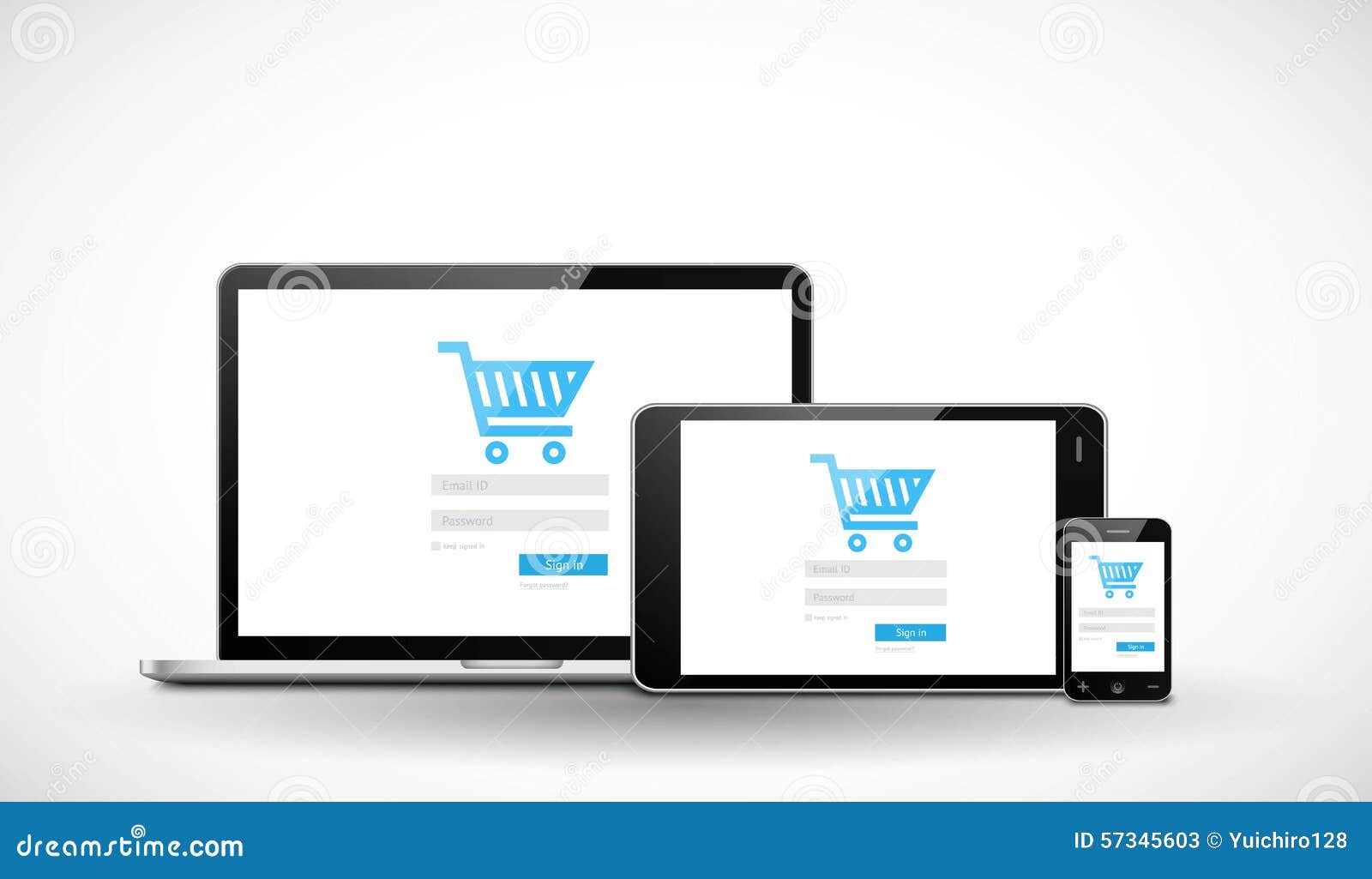 Responsive E-commerce Web Template Stock Vector - Illustration of ...