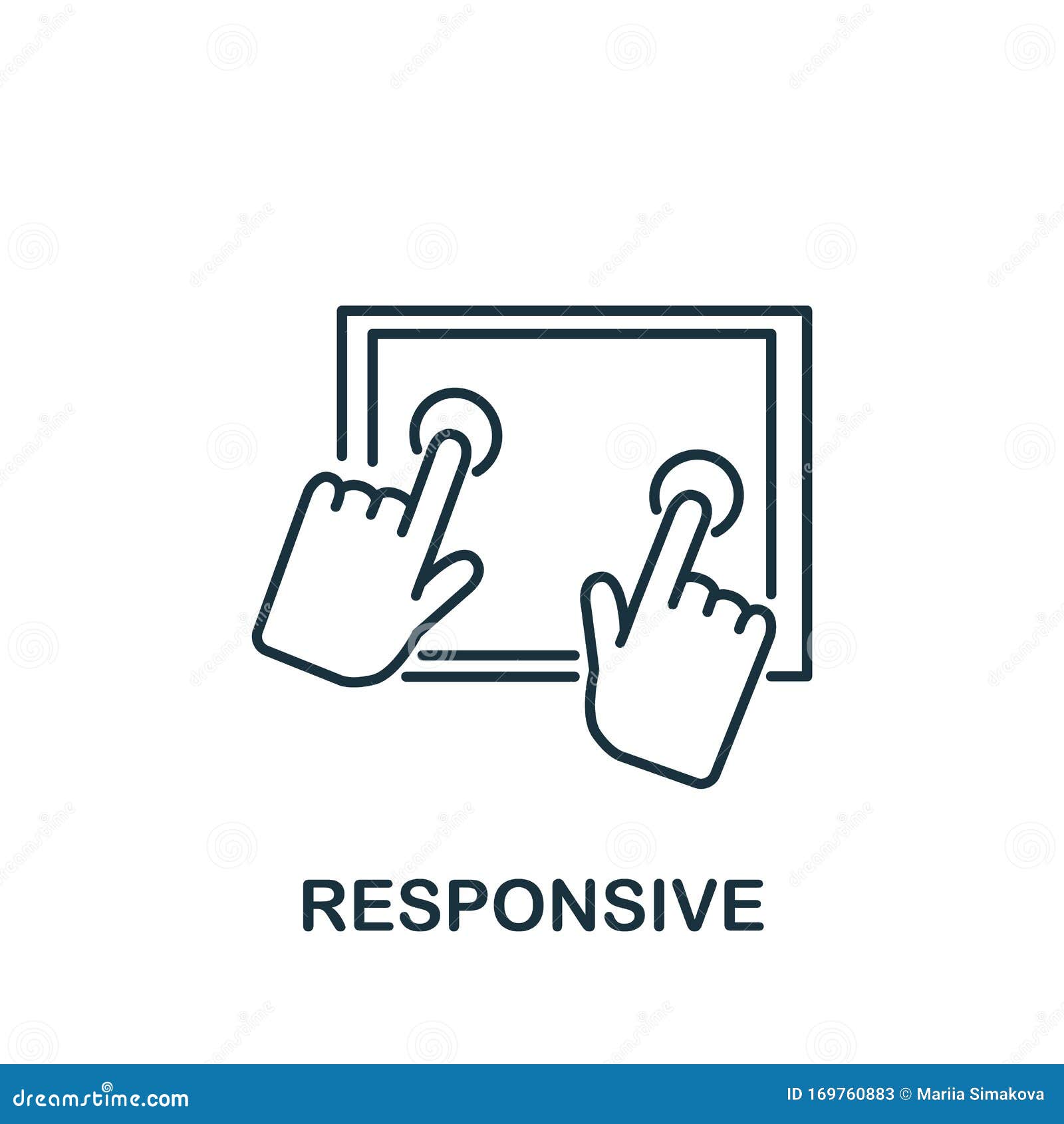 Responsive Icon. Simple Line Element Responsive Symbol for Templates ...