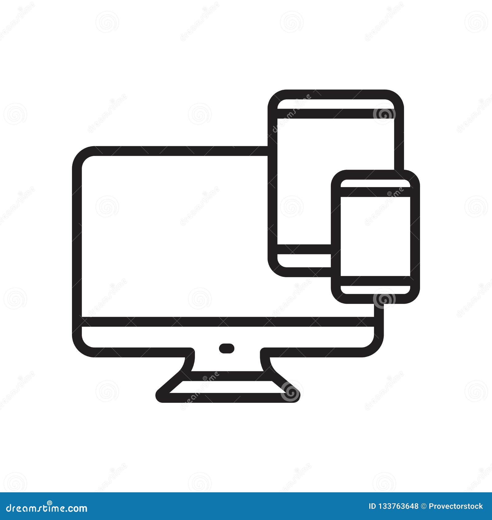 Responsive Icon Vector Sign and Symbol Isolated on White Background ...