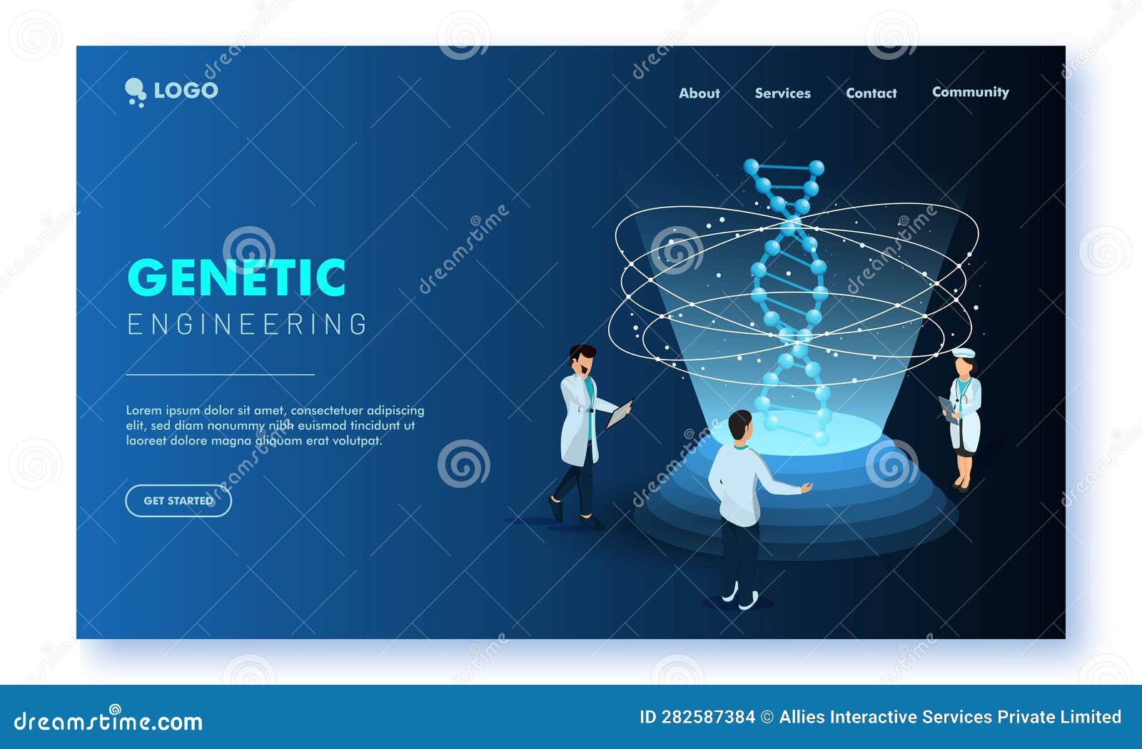 Responsive Landing Page or Hero Banner Design for Genetic Engineering ...