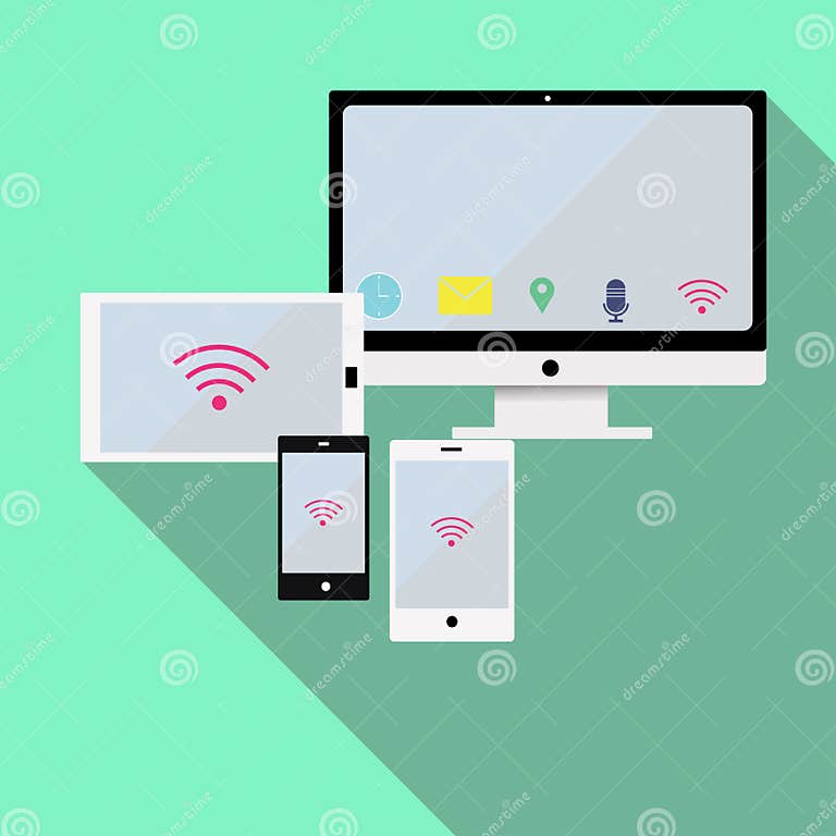 Responsive mobile network stock vector. Illustration of icon - 68839904