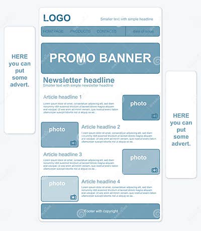 Responsive Newsletter Template with Banners Stock Illustration ...