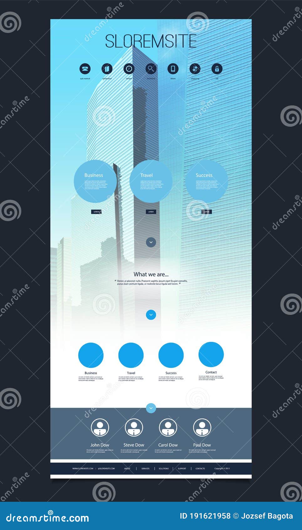 Responsive One Page Website Template Stock Vector - Illustration of ...