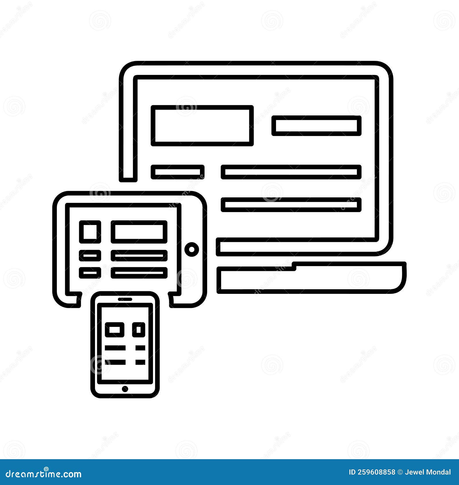 Responsive, Ui, Design Outline Icon. Line Vector Design Stock ... Responsive, Ui, Design Outline Icon. Line Vector Design Stock ...