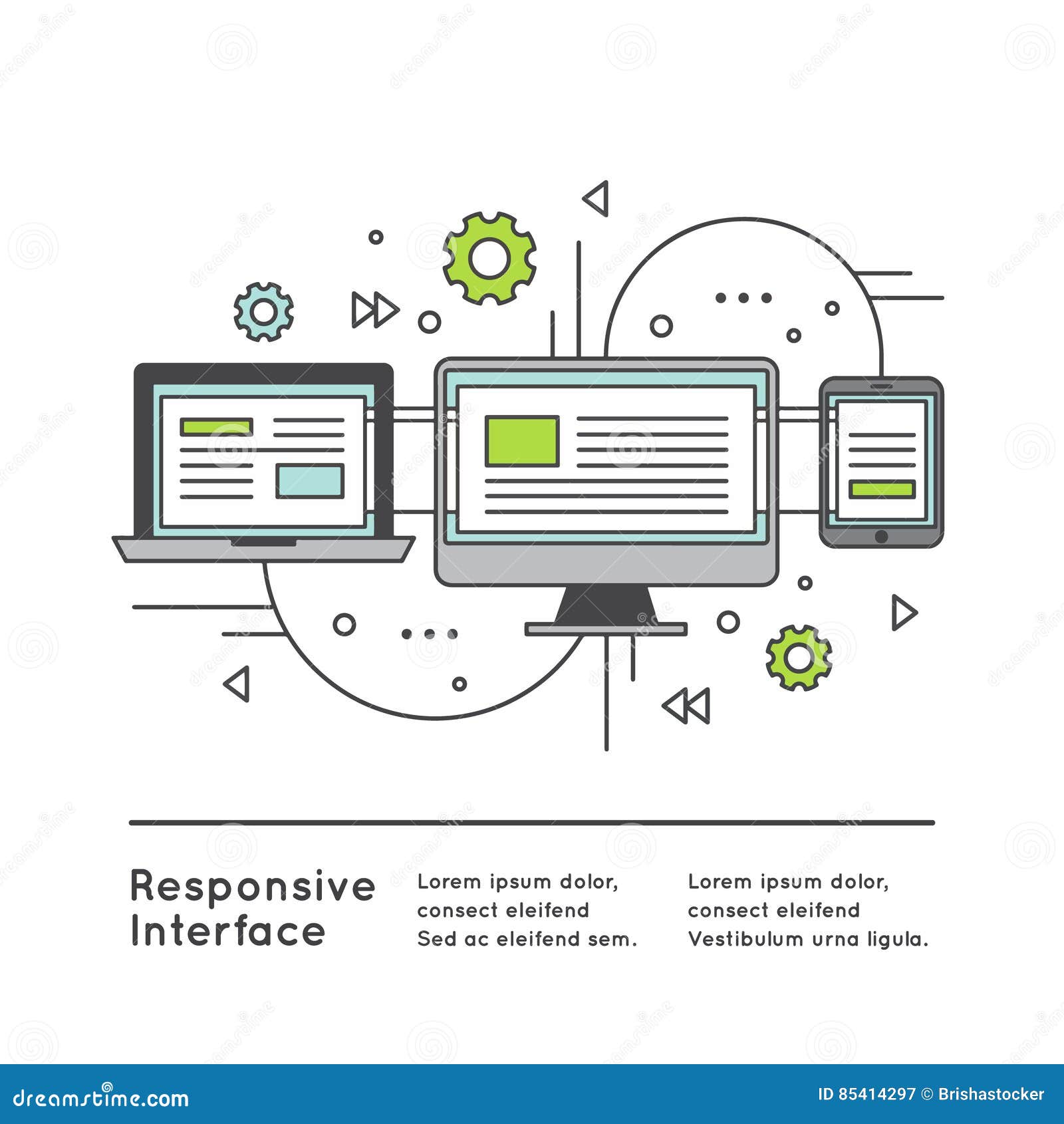 Responsive User Interface Web Design Stock Vector - Illustration of ...