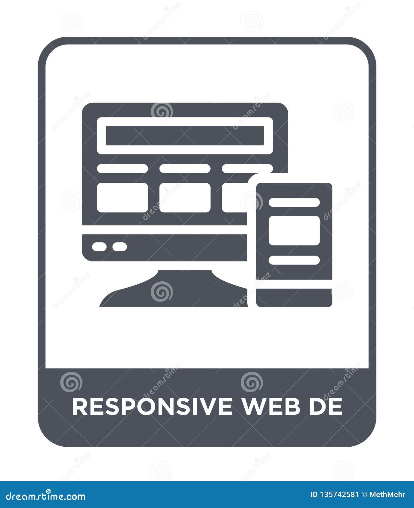 Responsive Web De Icon in Trendy Design Style. Responsive Web De Icon ...