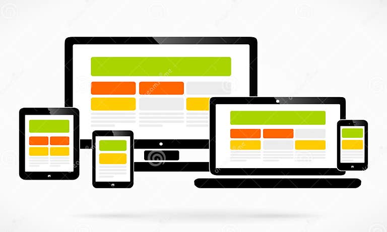 Responsive web design stock vector. Illustration of column - 38632970