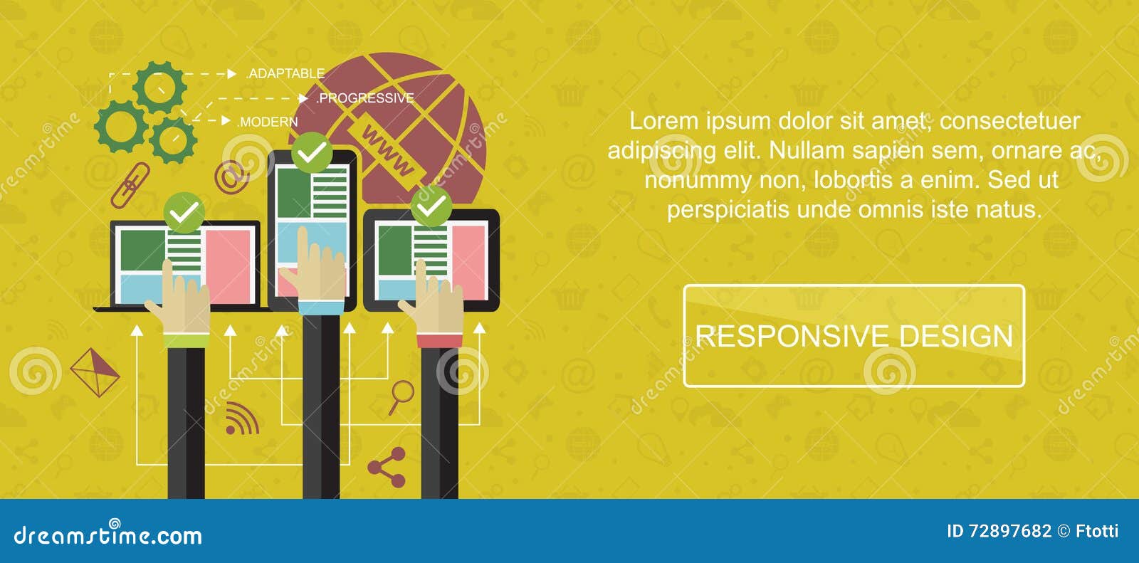 Responsive Web Design Banner. Stock Vector - Illustration of commerce ...