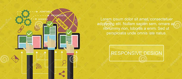 Responsive Web Design Banner. Stock Vector - Illustration of commerce ...