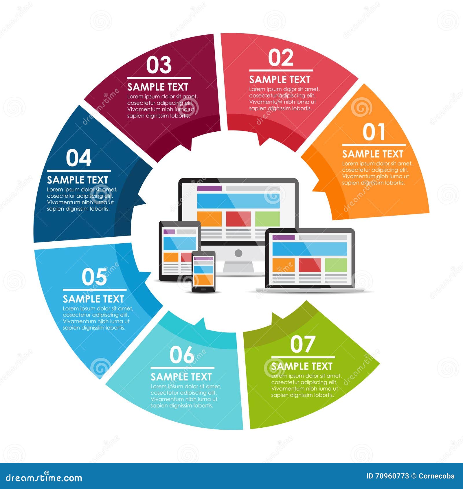 Responsive Web Design Circle Infographic Stock Vector - Illustration of ...