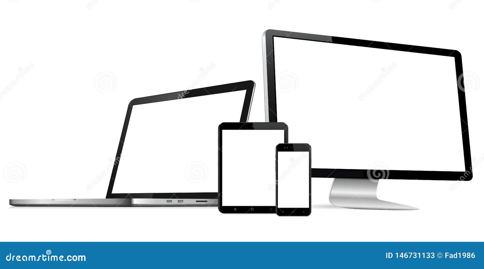 Responsive Web Design Computer Display with Laptop and Tablet Pc with ...