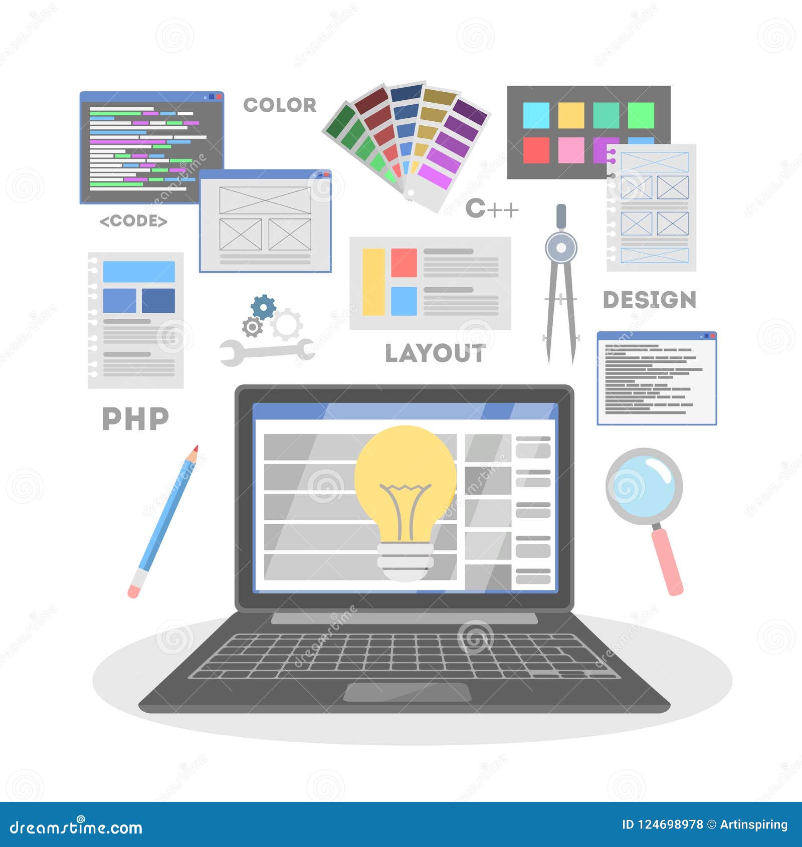 Responsive Web Design Concept and Website Development Stock Vector ...