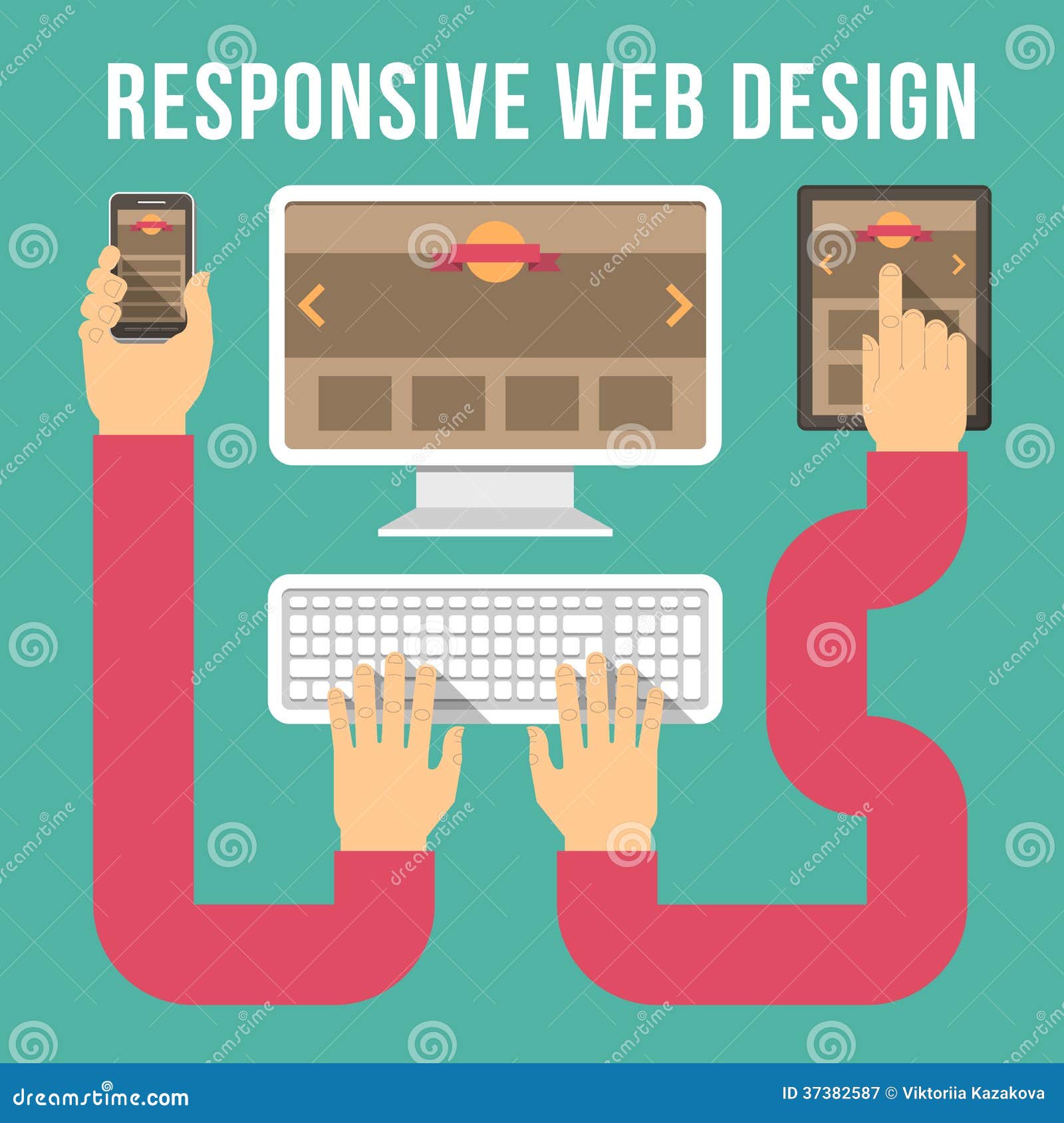 Responsive Web Design Connection Stock Vector - Illustration of arrow ...