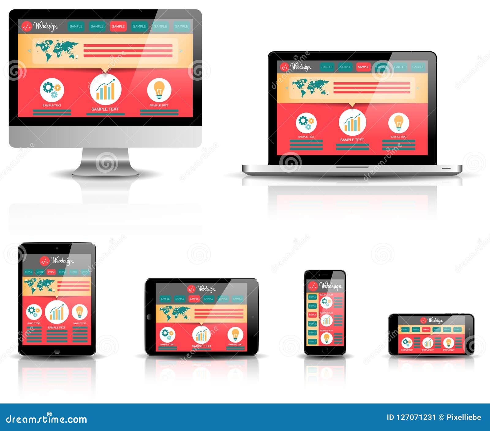 Responsive Web Design Devices Symbol Vector Stock Vector - Illustration ...