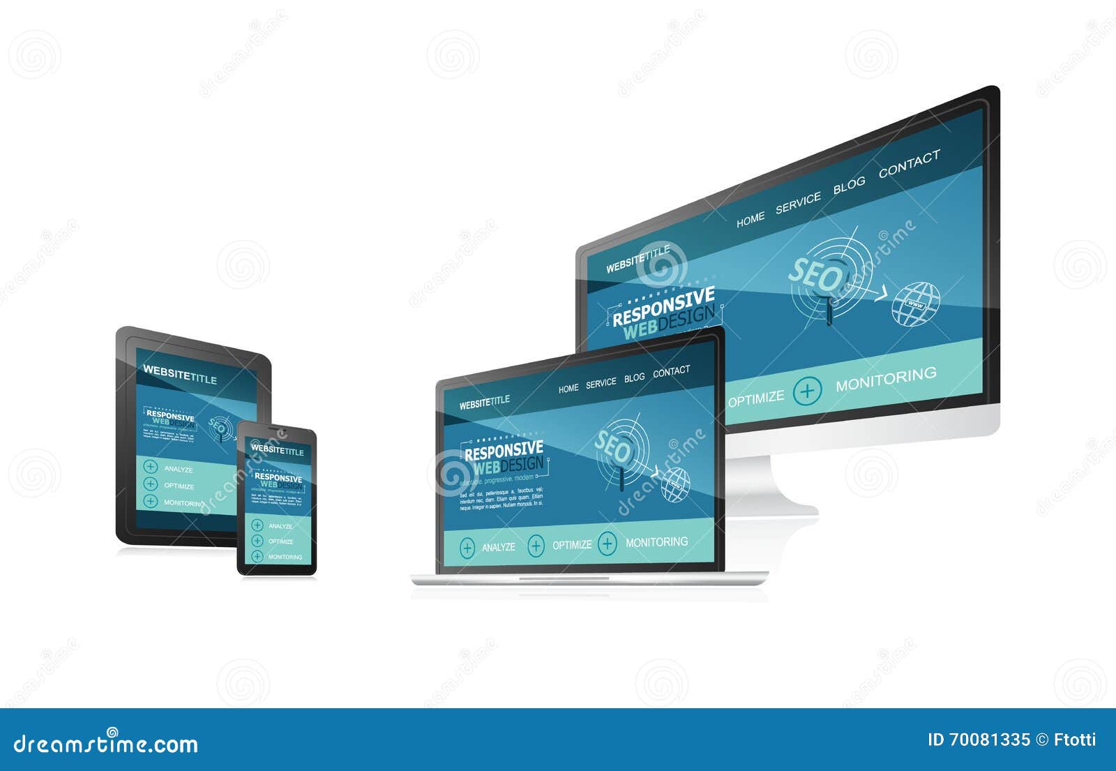 Responsive Web Design with Different Devices. Stock Vector ...