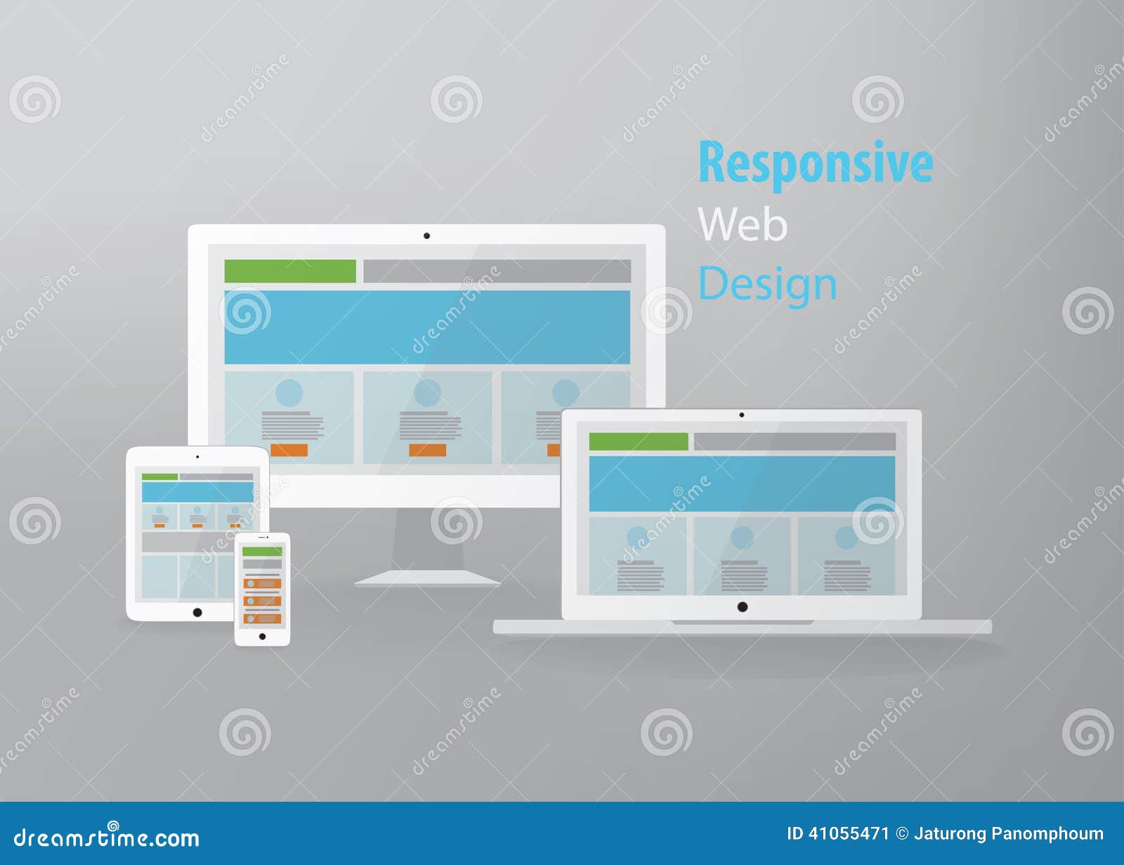 Responsive web design stock illustration. Illustration of element ...