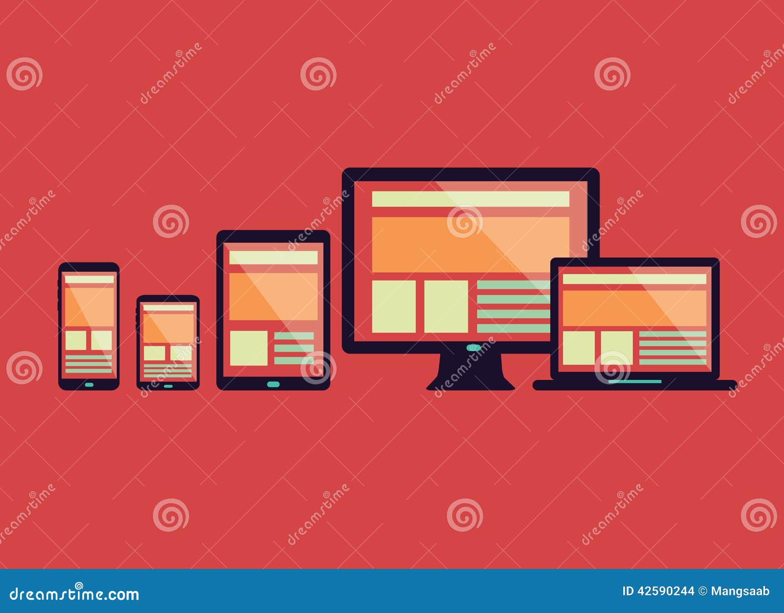 Responsive Web Design in Electronic Devices. Stock Vector ...