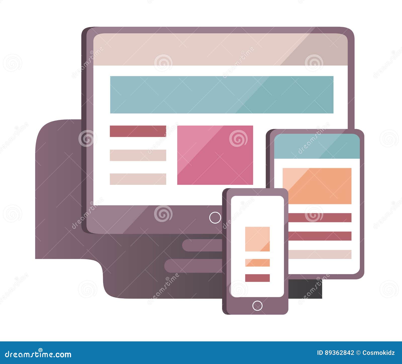 Responsive Web Design Icon, Flat Gradient Style, Isolated Vector Sign ...