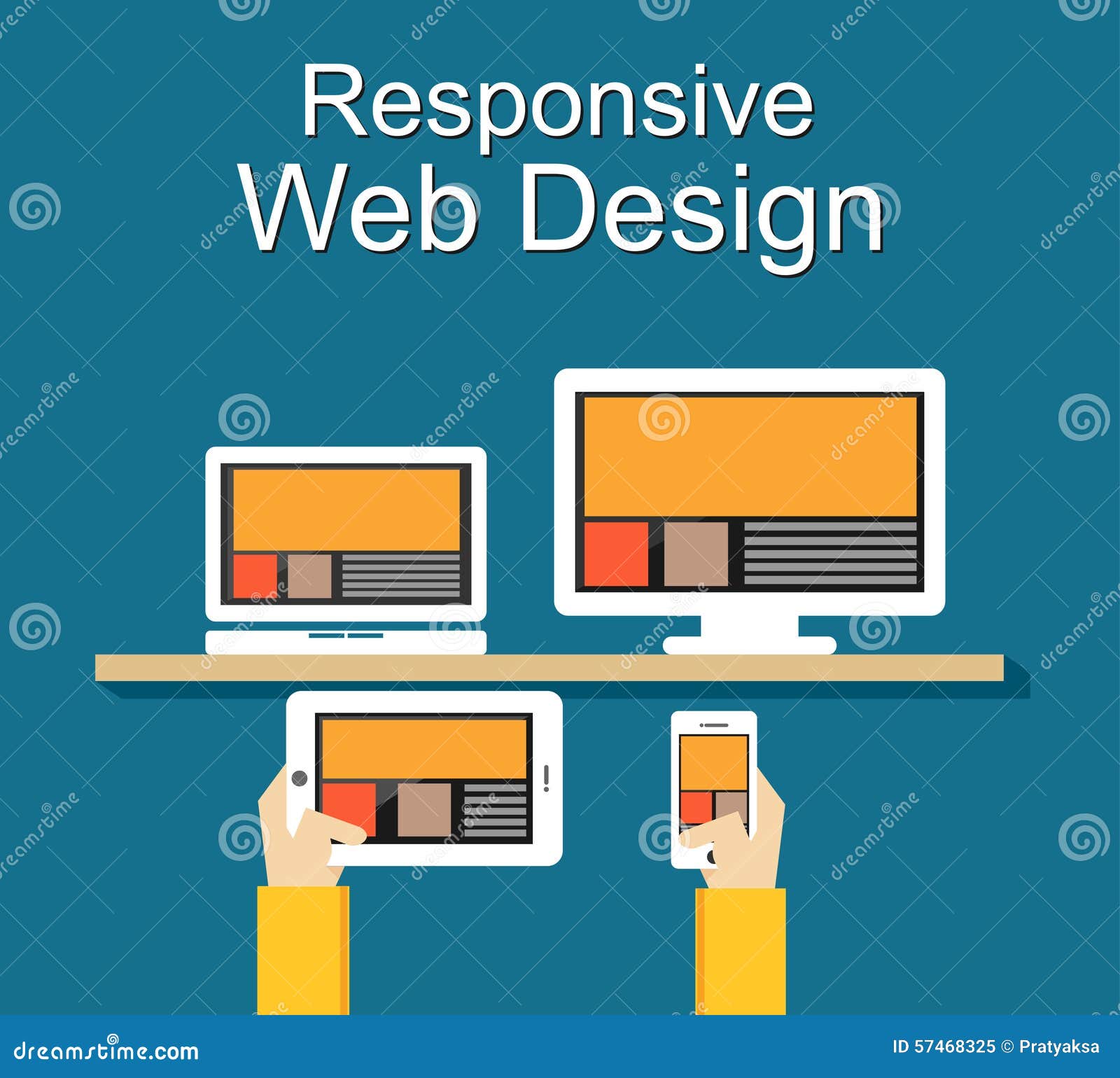 Responsive Web Design Illustration. Banner Illustration. Stock Vector - Illustration of designer ...