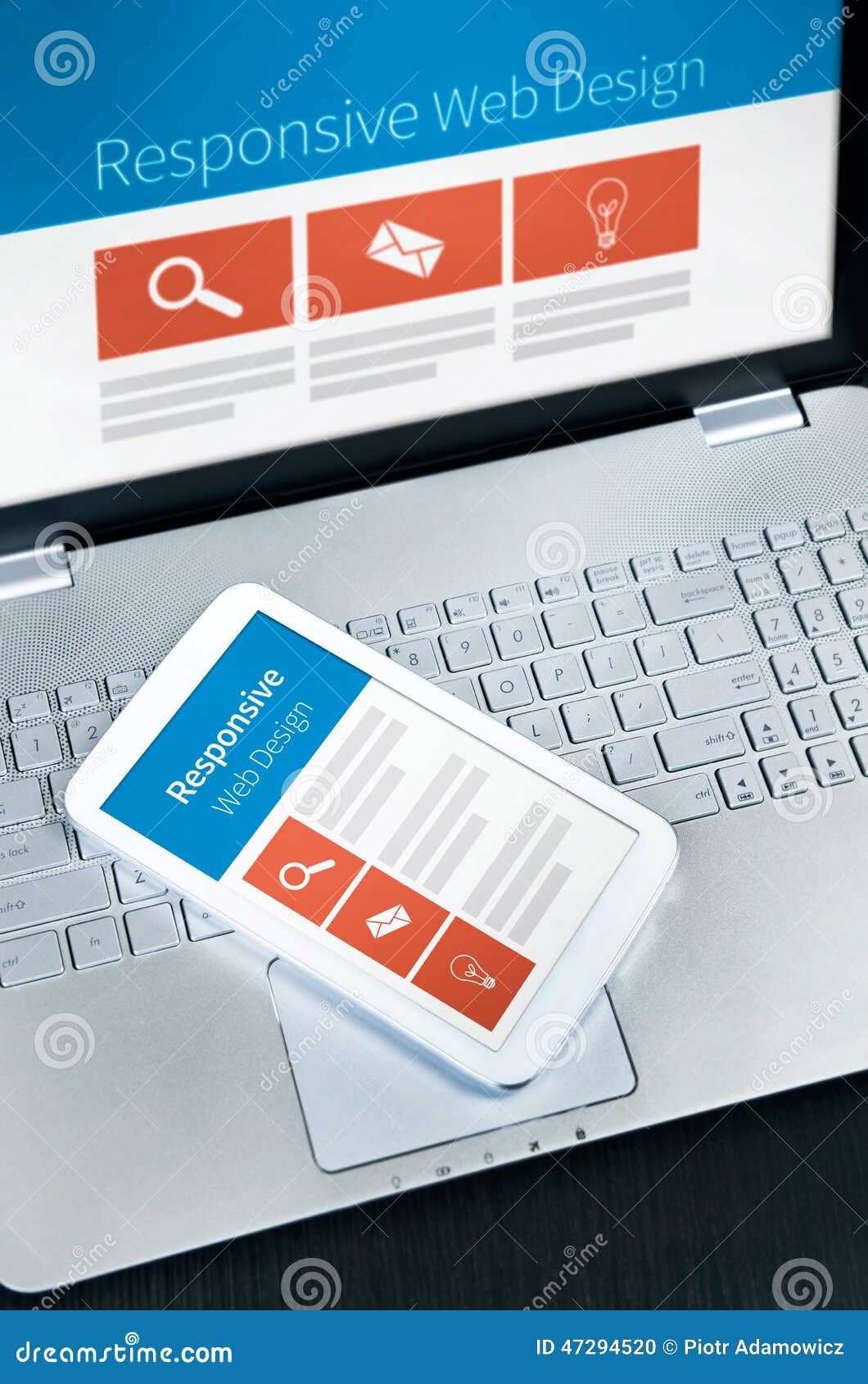 Responsive Web Design on Mobile Devices Stock Photo - Image of smart ...