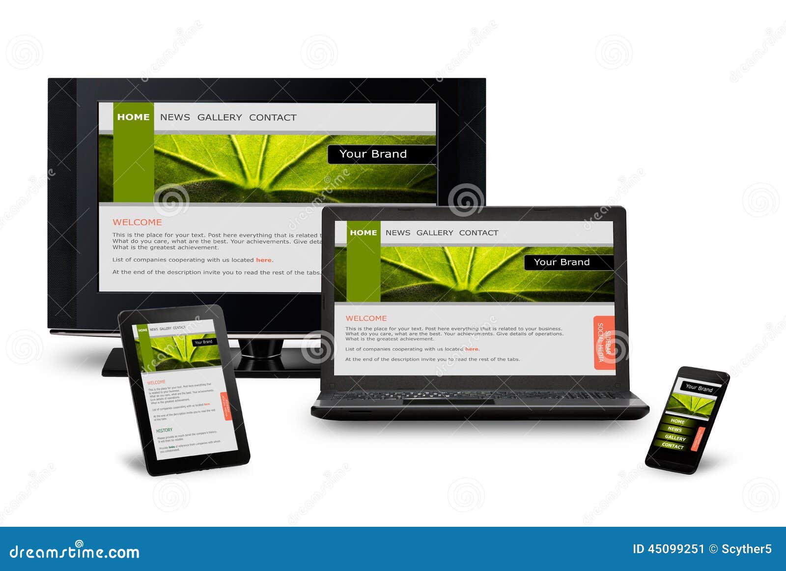 Responsive web design stock image. Image of equipment - 45099251