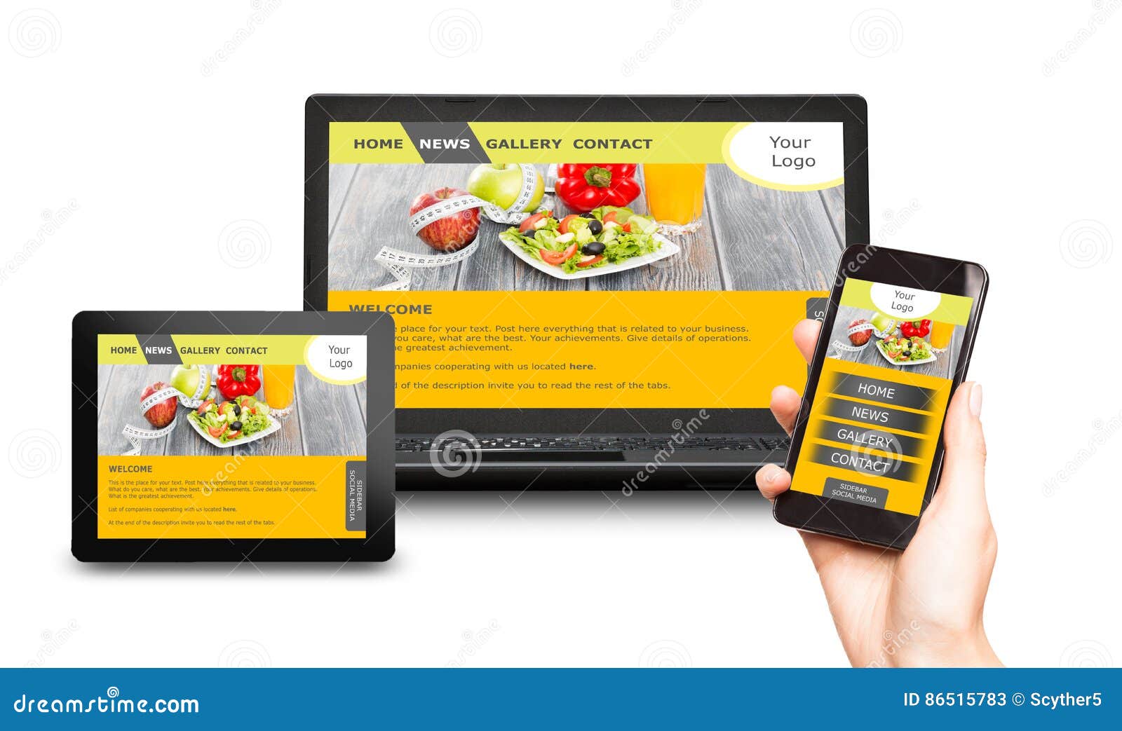Responsive web design stock image. Image of project, multimedia - 86515783
