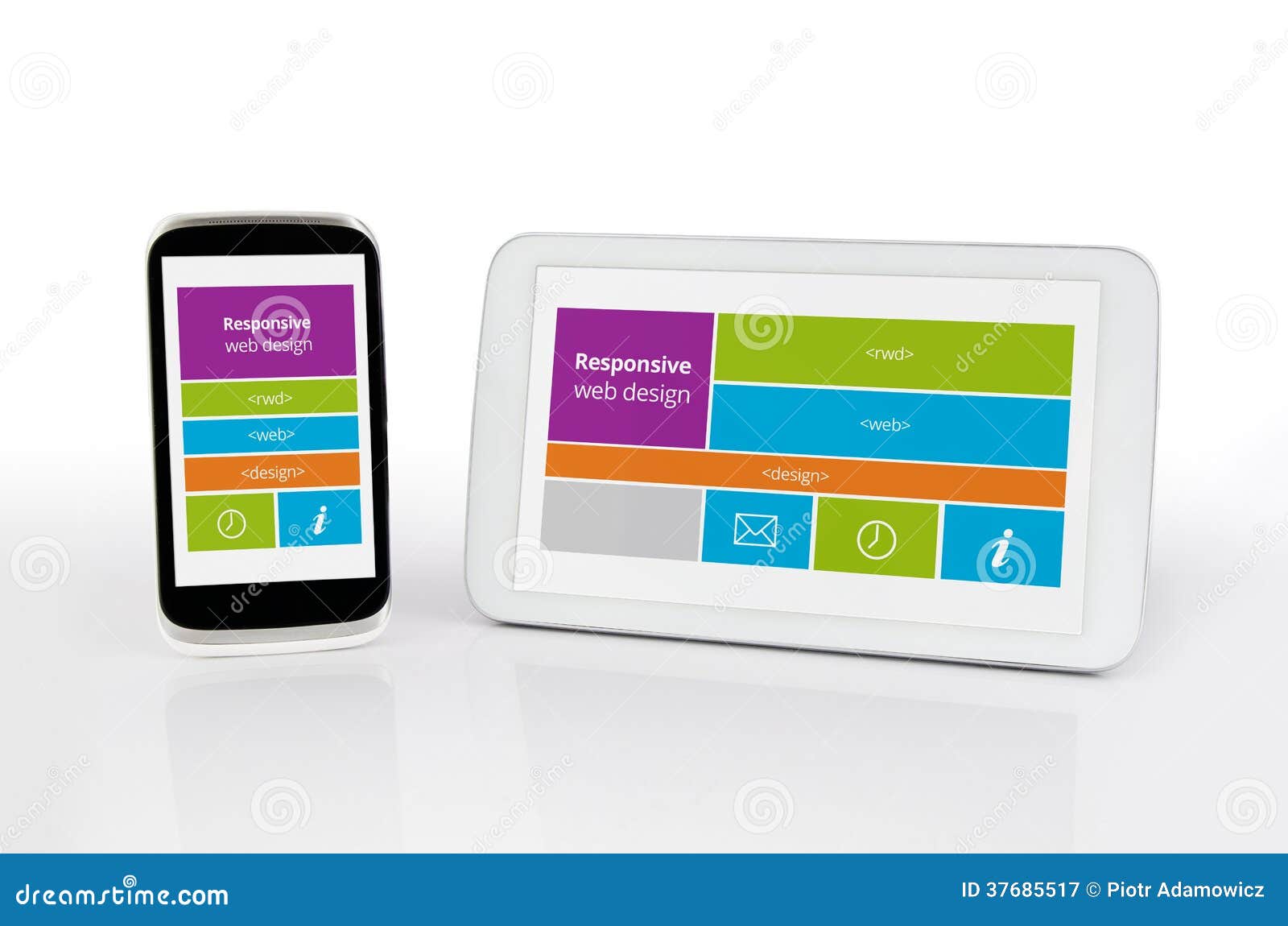 Responsive Web Design on Mobile Devices Stock Image - Image of site ...