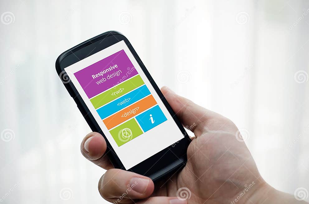 Responsive Web Design on Mobile Phone Stock Photo - Image of display ...