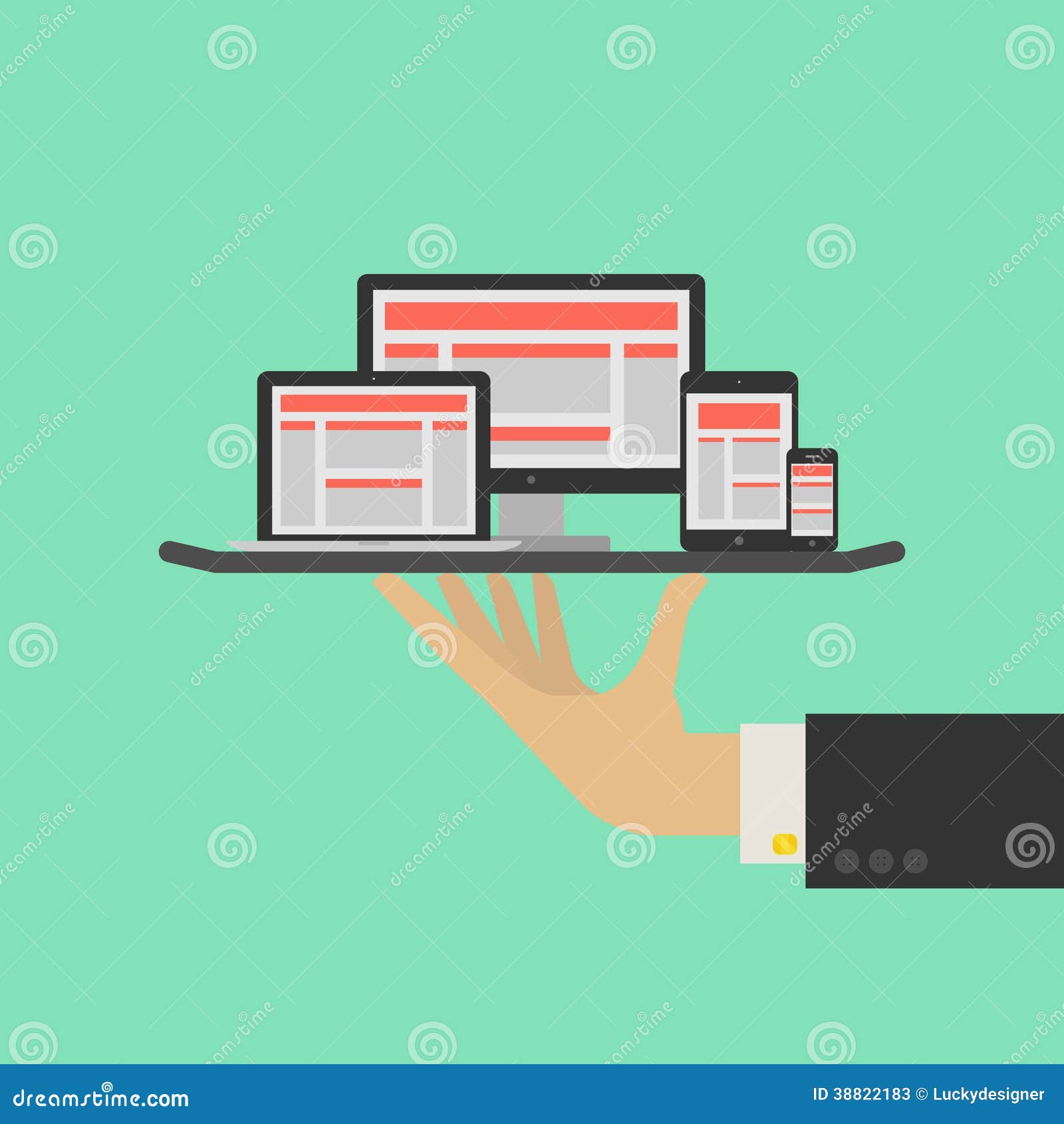 Responsive Web Design Service Concept Stock Vector - Illustration of ...