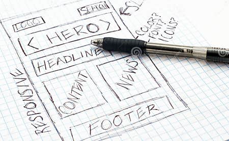 Responsive Web Design Sketch Stock Image - Image of idea, drawing: 49085313