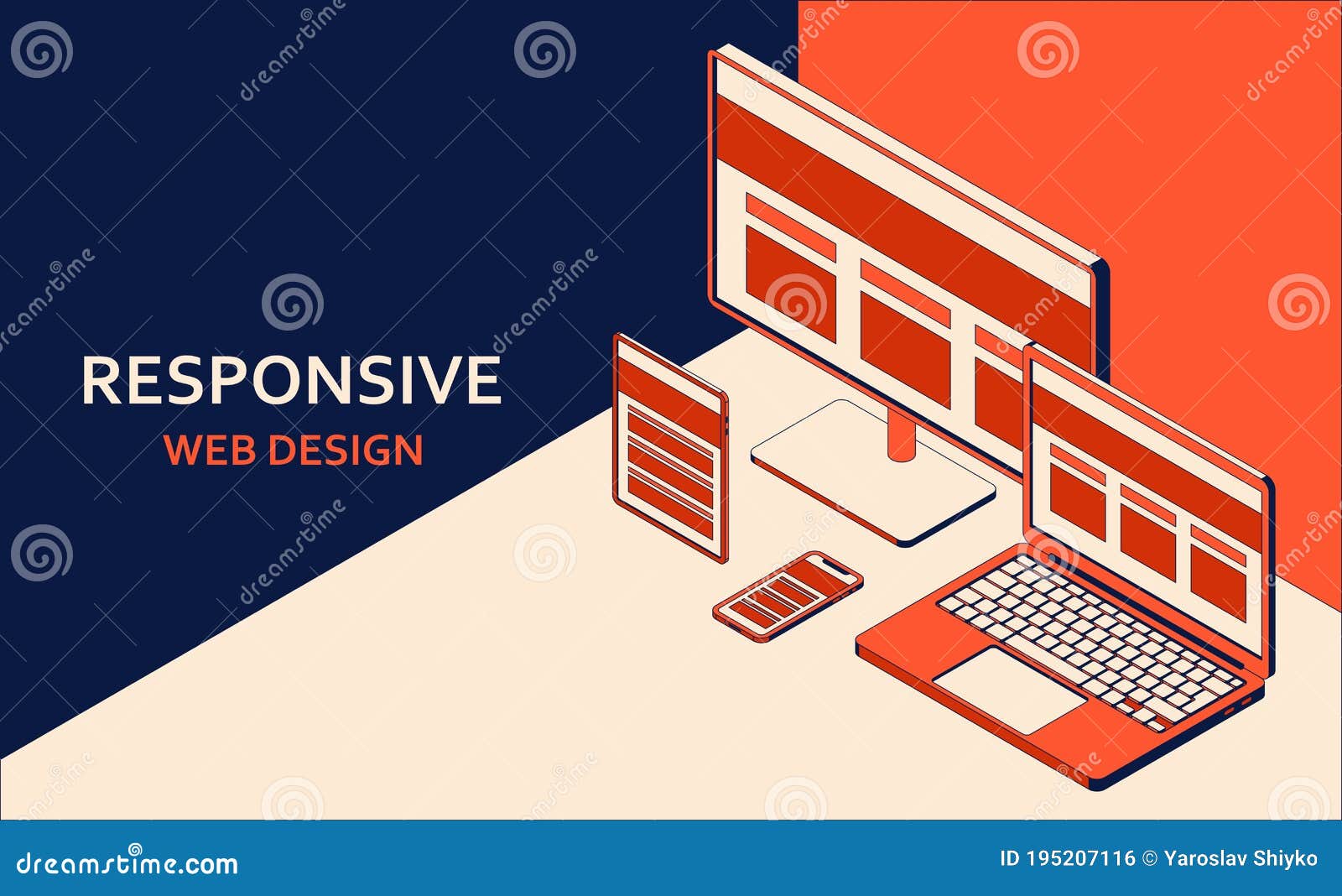 Responsive Web Design. Tablet, Laptop, Computer, Mobile Desktop, Web ...
