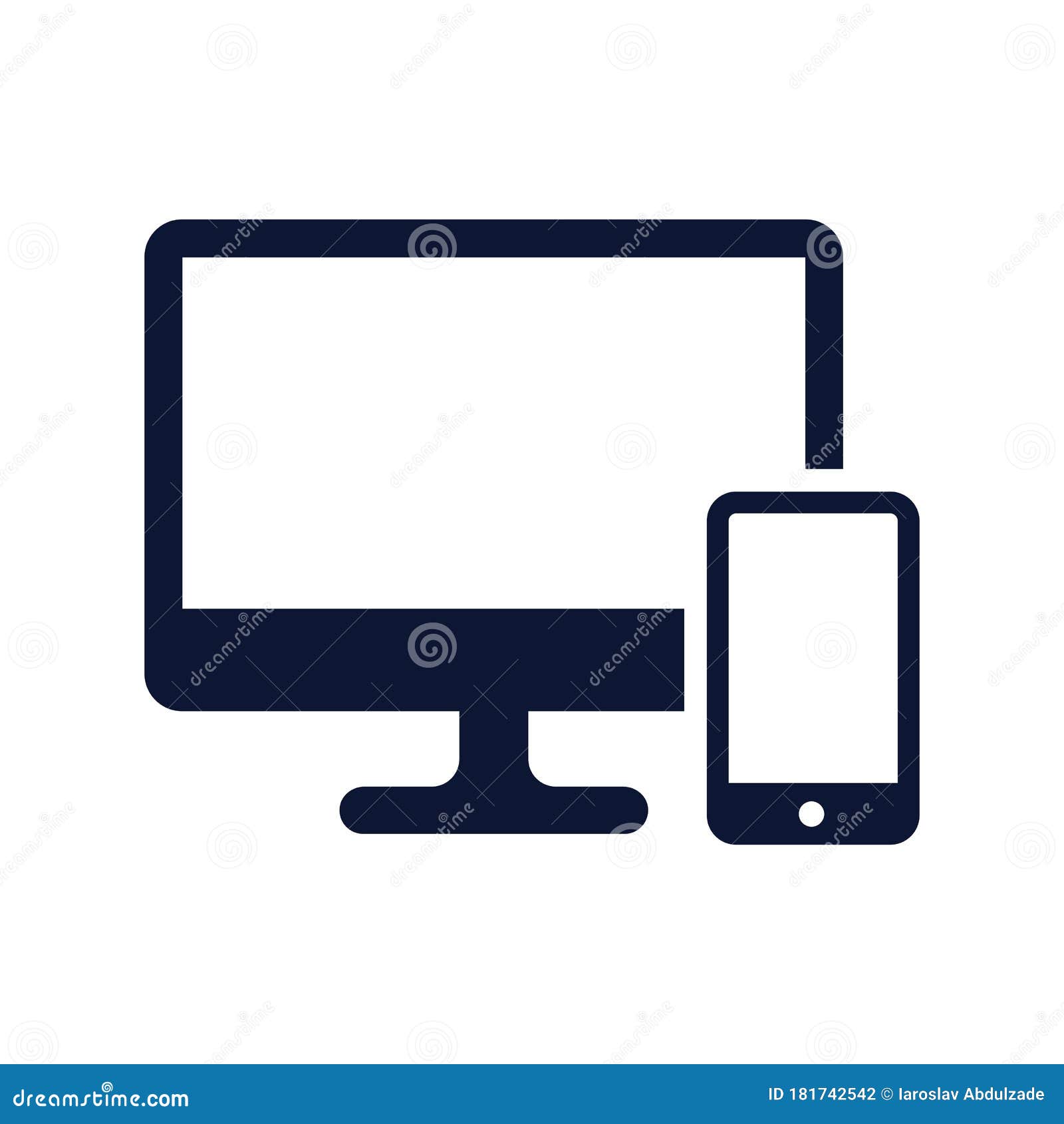 Responsive Web Design Trendy Style Black Icon. Vector Illustration ...
