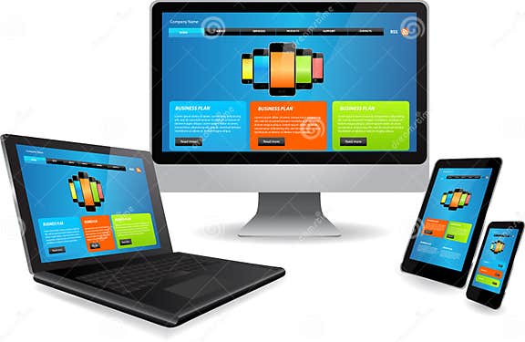 Responsive web design stock vector. Illustration of isolated - 34471842