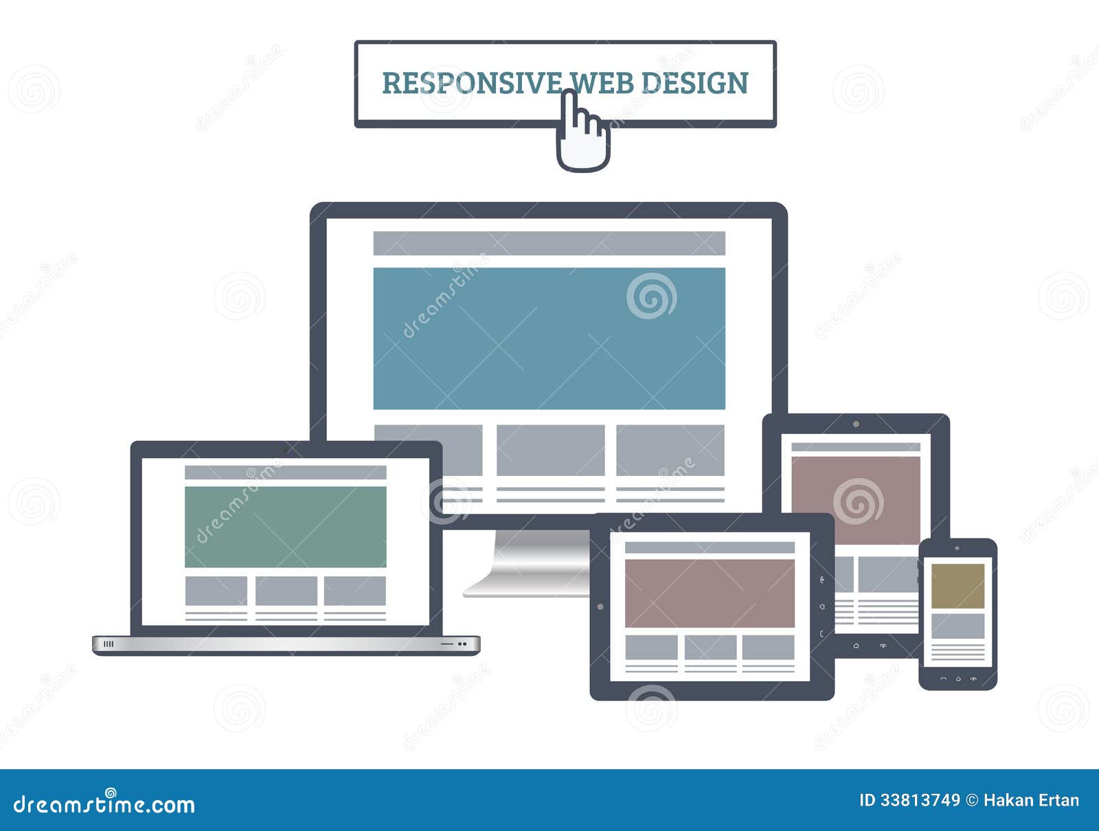 Responsive Web Mockup stock illustration. Illustration of isolated ...