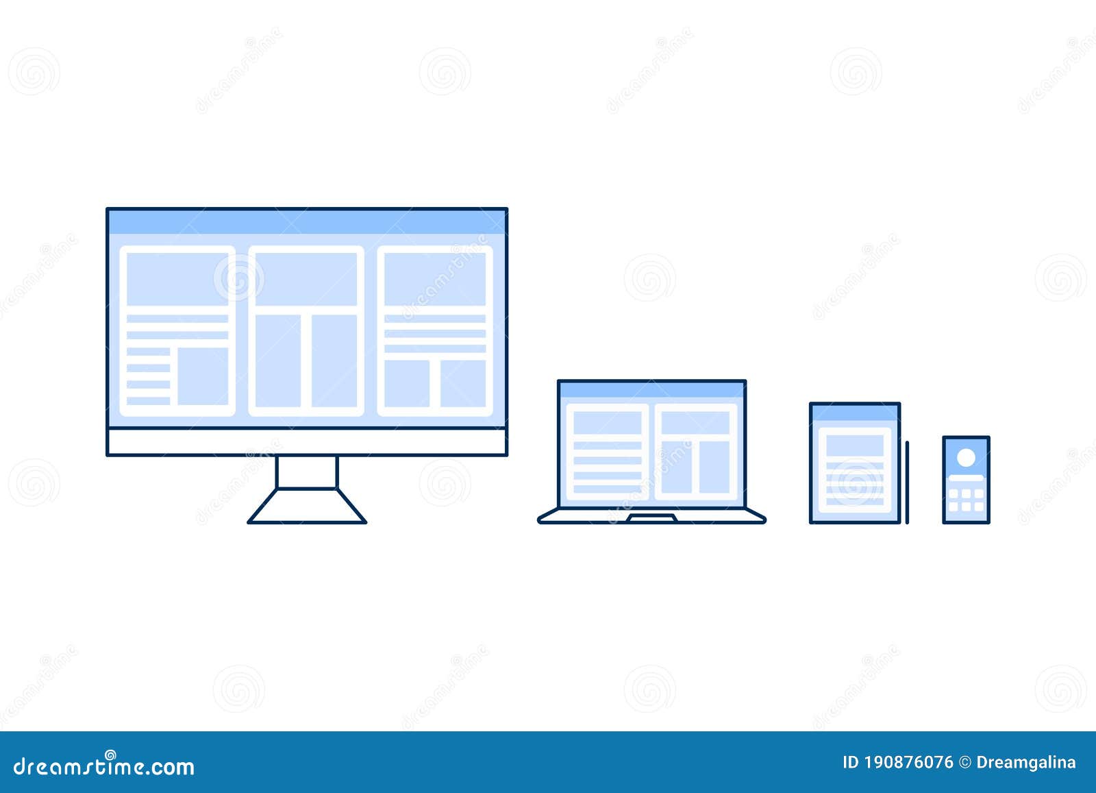 Responsive Webdesign Gadgets Flat Style Stock Vector - Illustration of ...