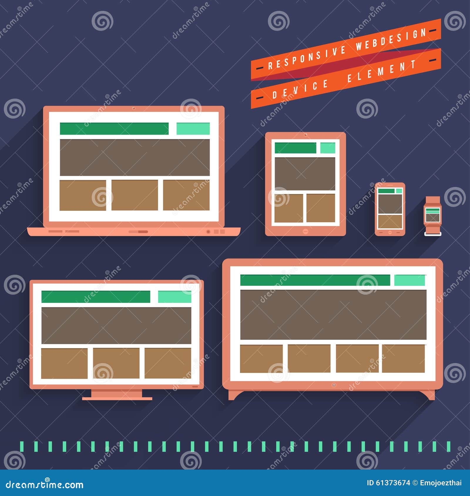 Responsive Webdesign stock vector. Illustration of black - 61373674