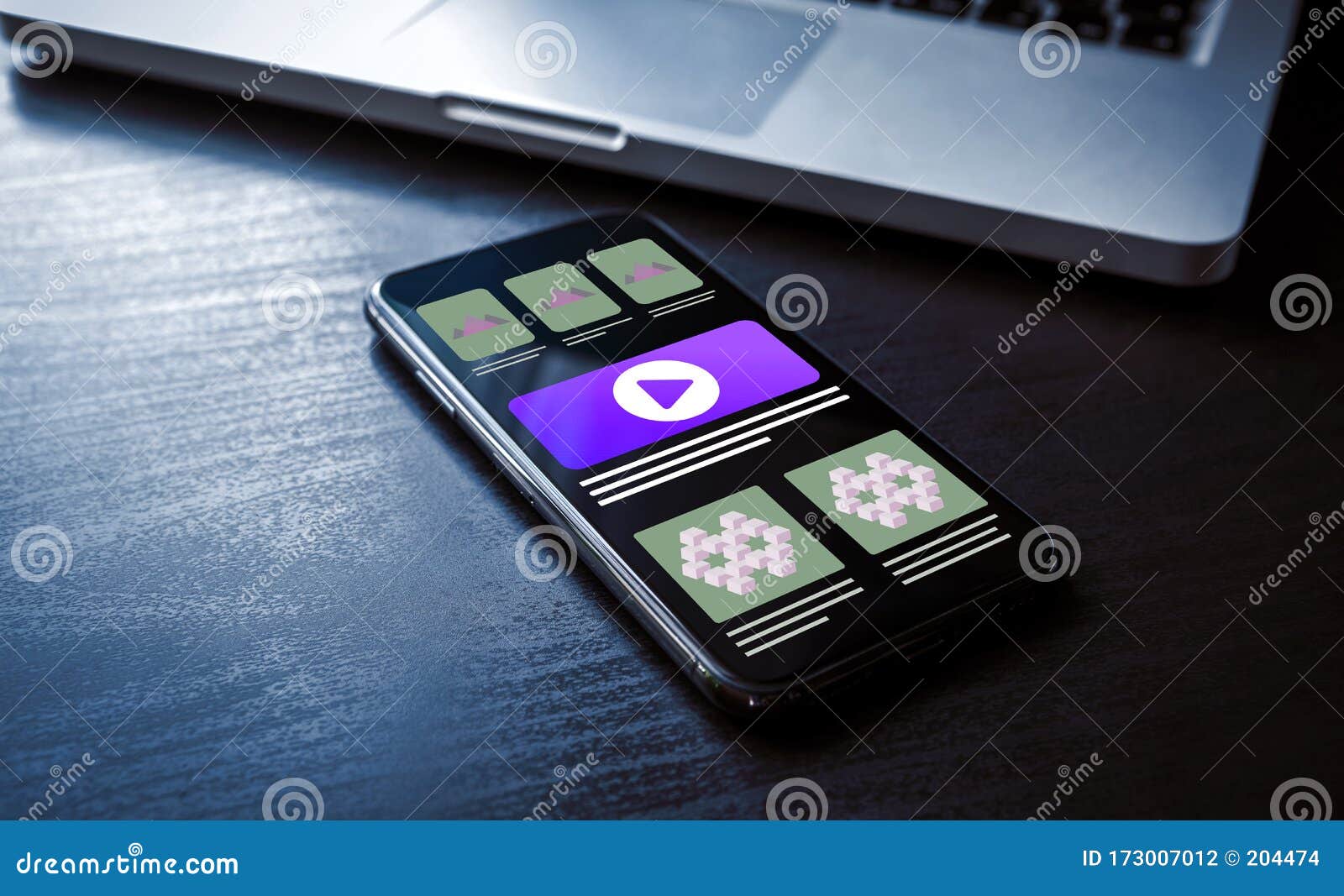 Responsive Website Design Concept, Mobile Web Usability. Closeup ...