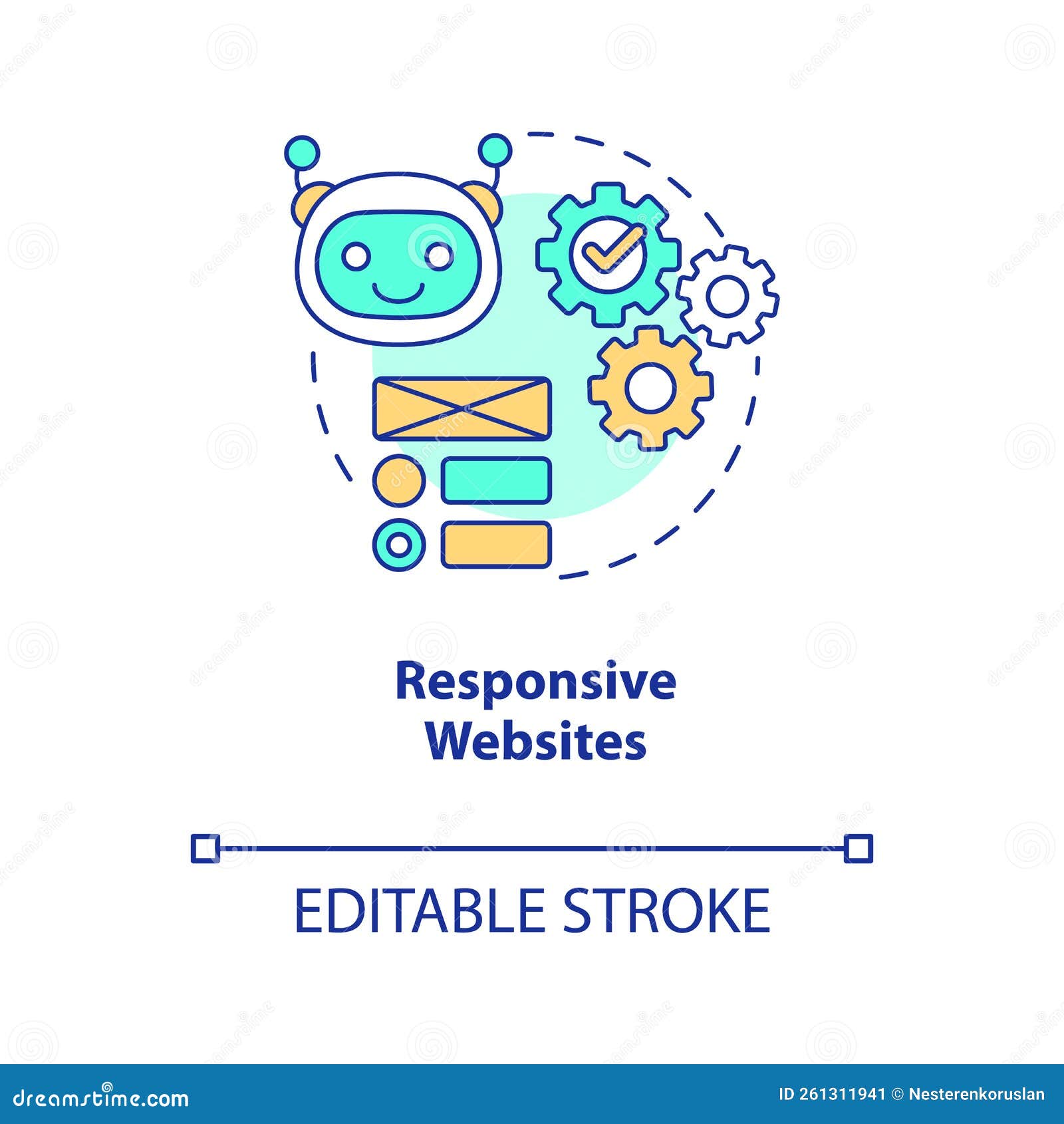 Responsive Websites Concept Icon Stock Vector - Illustration of outline ... Responsive Websites Concept Icon Stock Vector - Illustration of outline ...