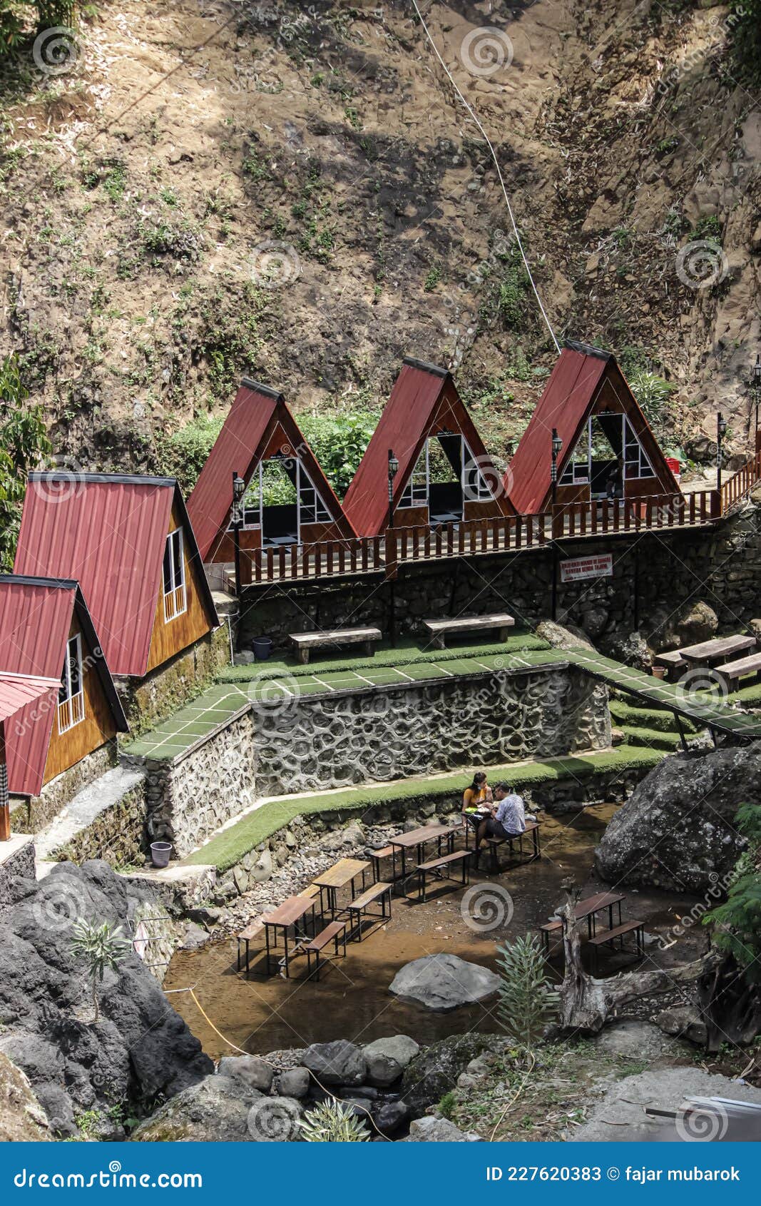 Rest Area Building on the River Stock Image - Image of nature, river ...
