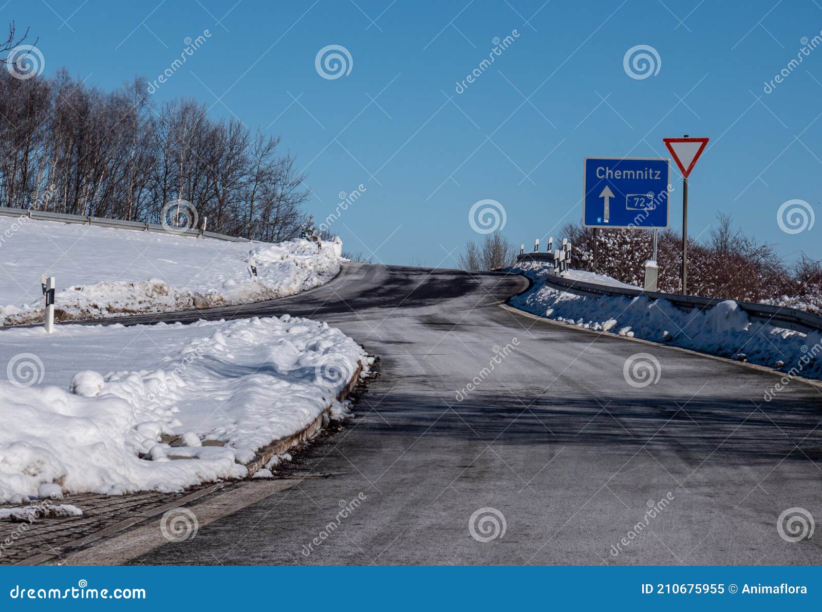 Rest Area on a German Highway in Winter Stock Image - Image of area ...