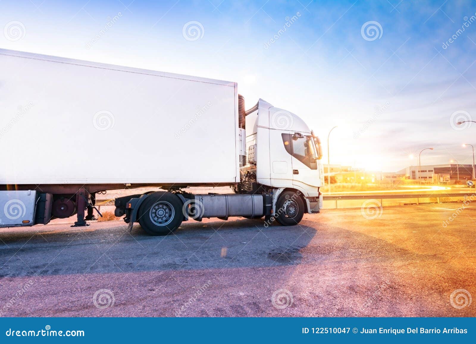Rest Area for Heavy Trucks, at the End of a Working Day Stock Image ...