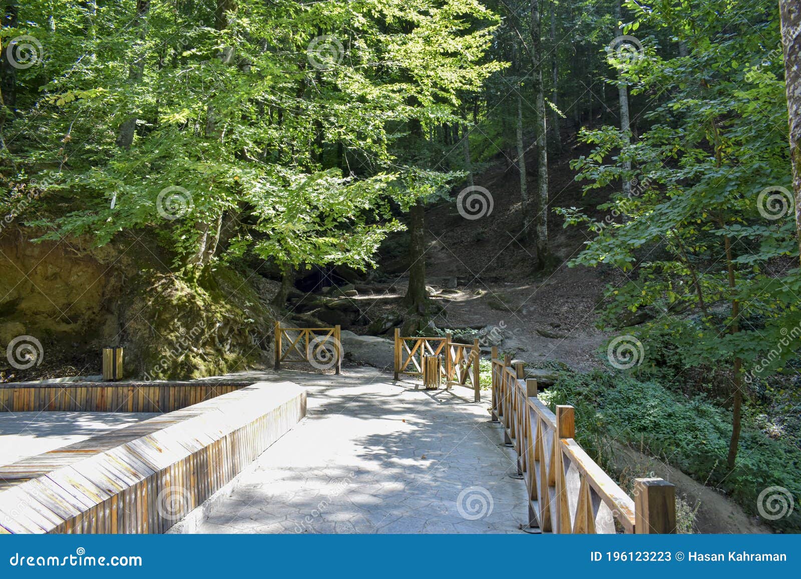 Rest area in the park stock image. Image of stream, pool - 196123223