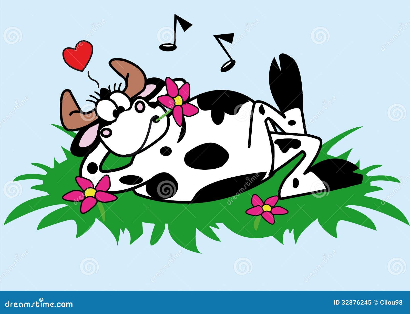 The Rest of an Attractive Cow Stock Vector - Illustration of relaxed ...