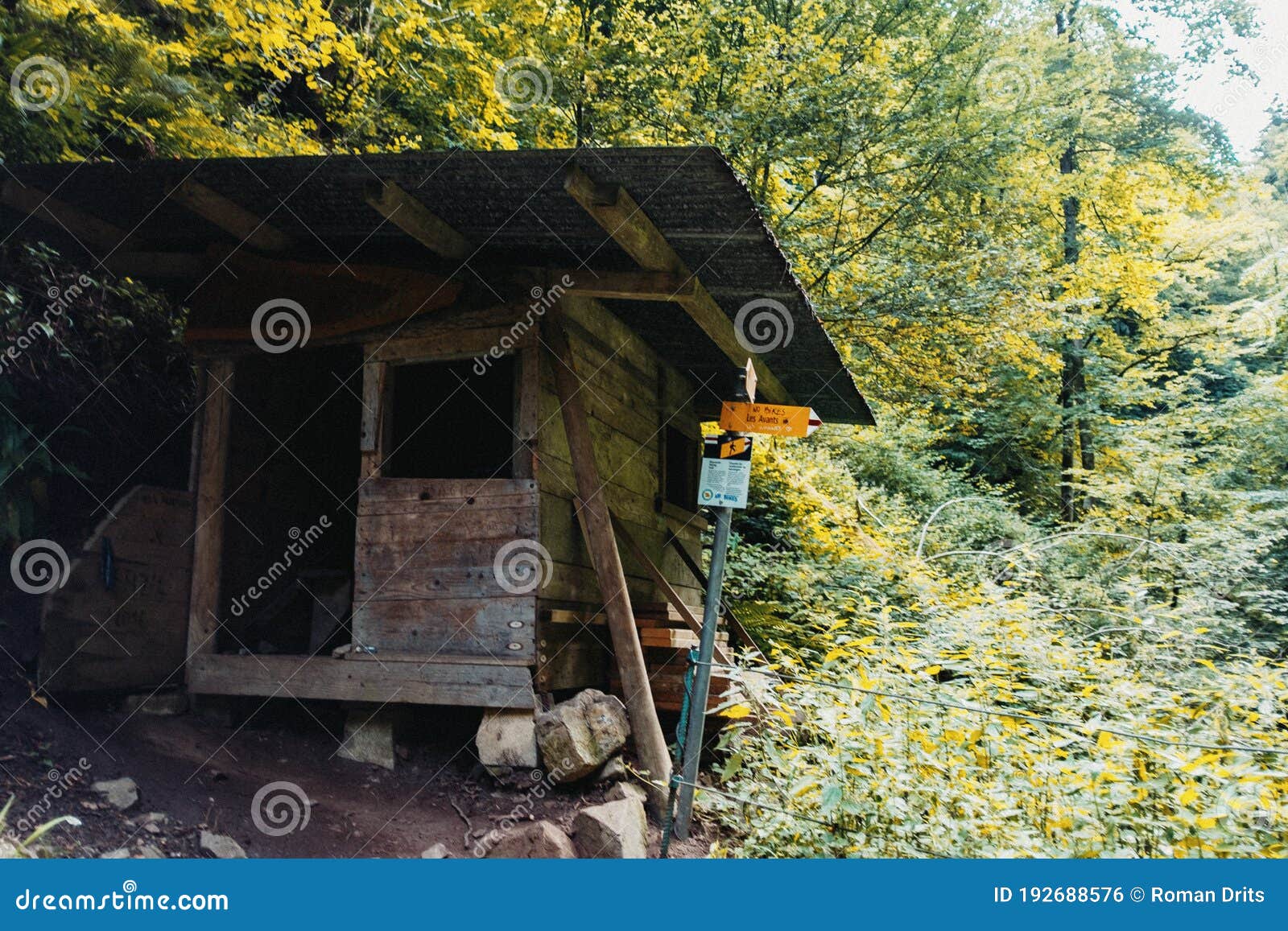 Rest Cabin on a Hiking Path Stock Photo - Image of rock, river: 192688576