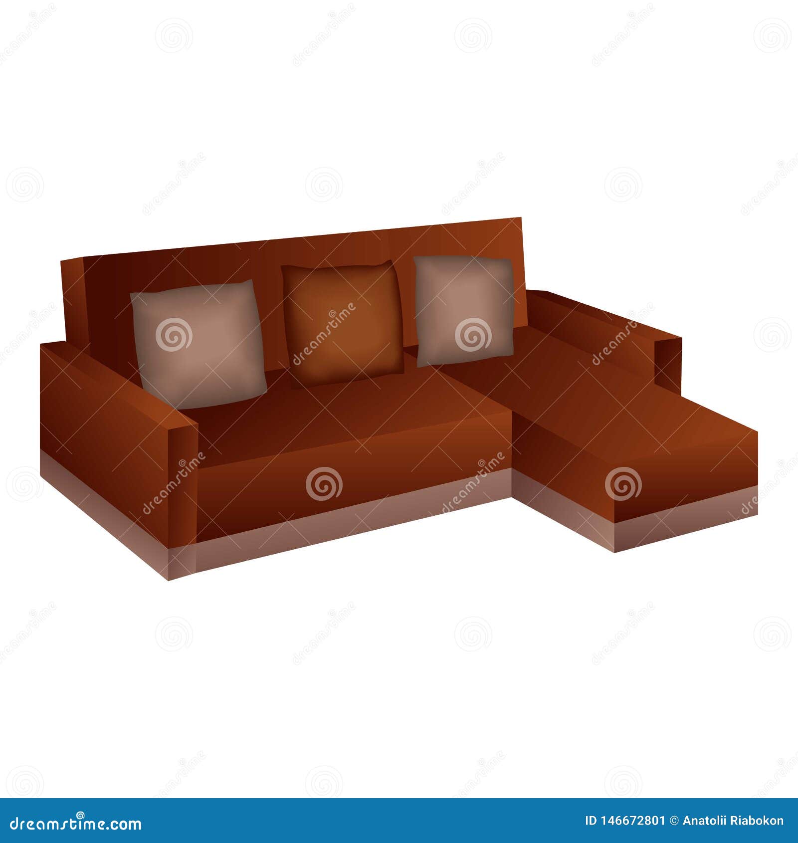 Rest Corner Sofa Icon, Cartoon Style Stock Vector - Illustration of ...